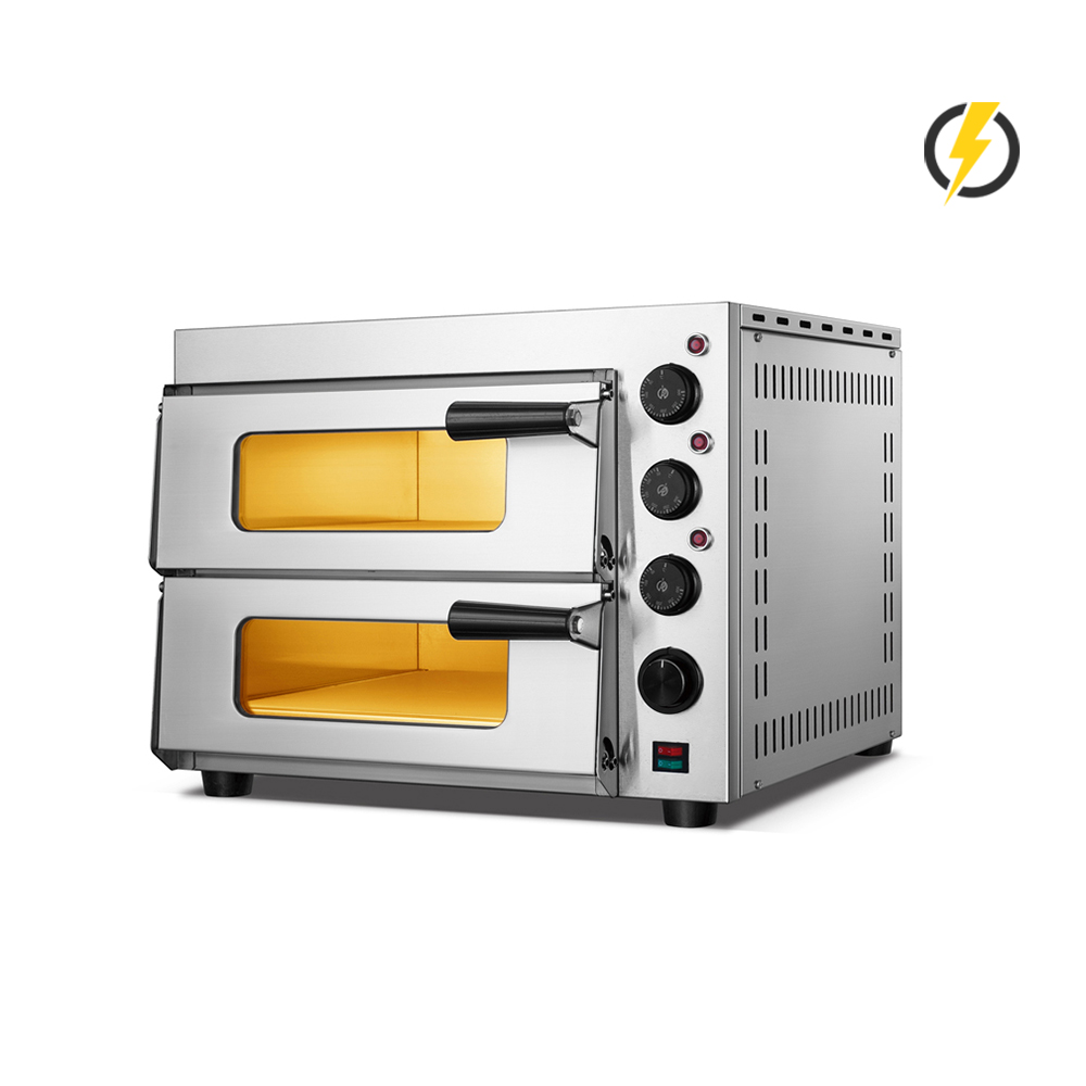 2pcs Electric Pizza Oven Stainless Steel Door Commercial Pizza Oven ...