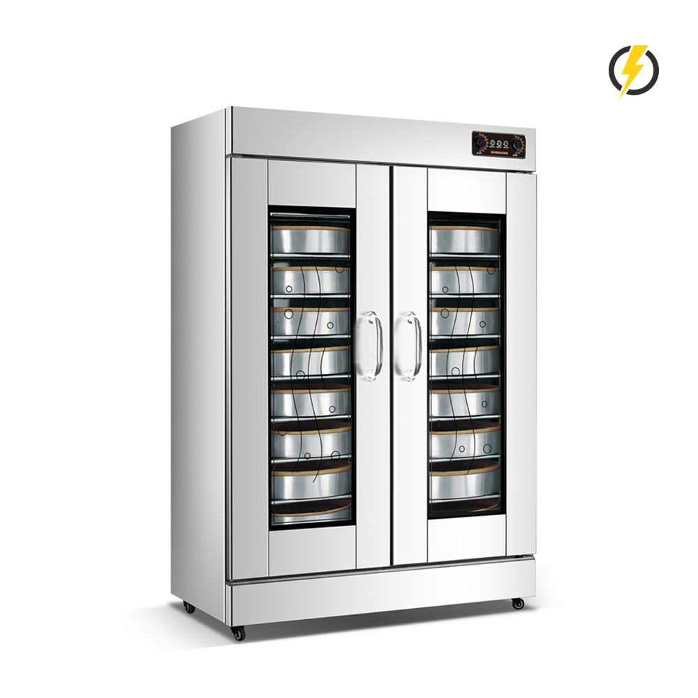 Room Temp.~60℃ 14-16 trays 2 doors Electric Tempered Glass Door Proofer ...