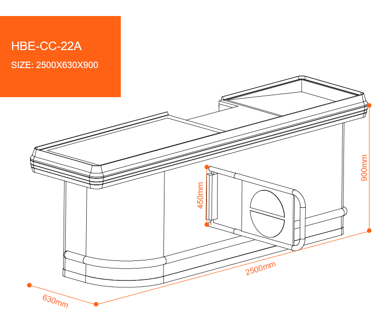 Checkout Counter with Conveyor Belt No Extra Platform - Buy Checkout ...