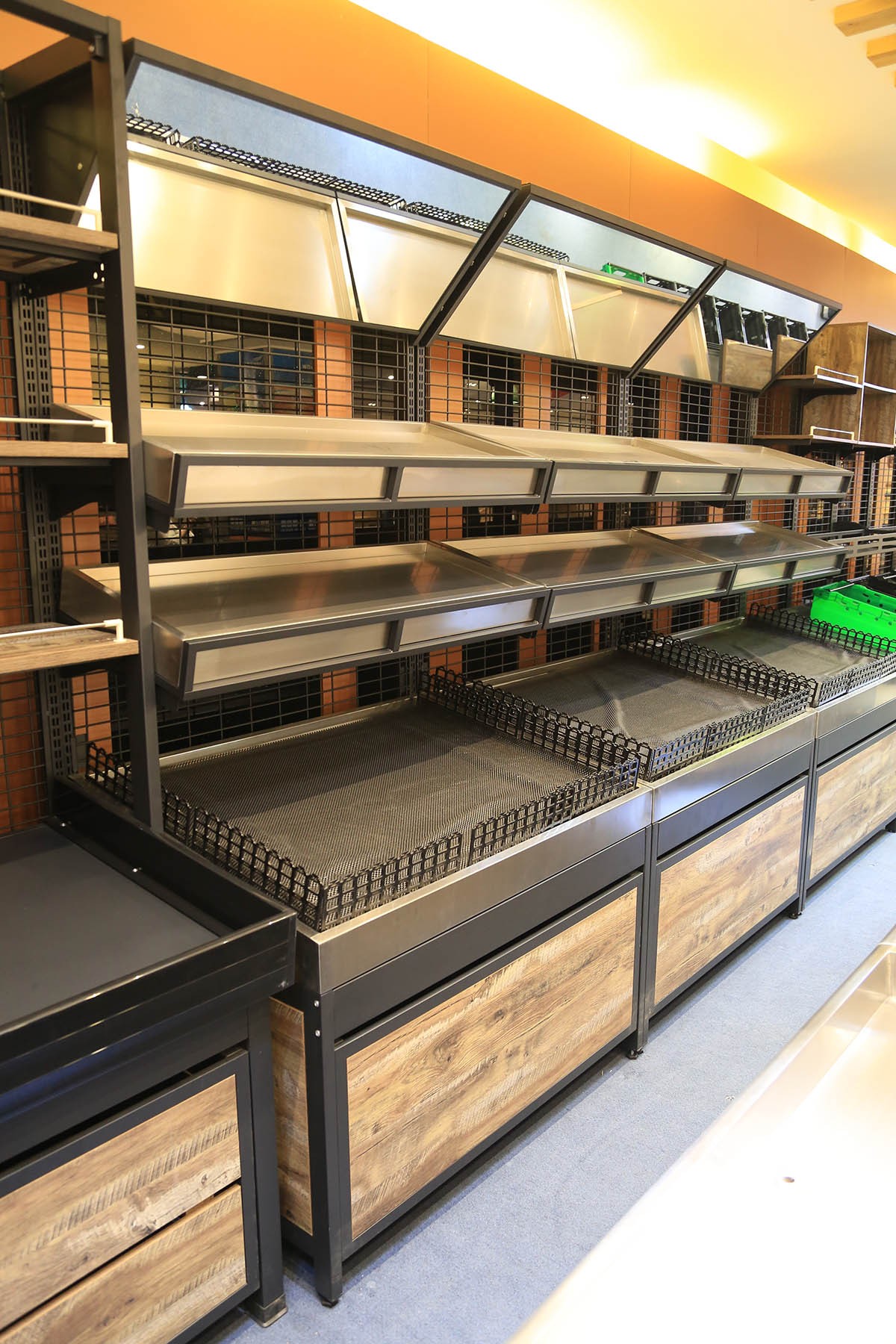 Supermarket Fruit Produce Display Wall 3 Tier Shelf - Buy supermarket ...