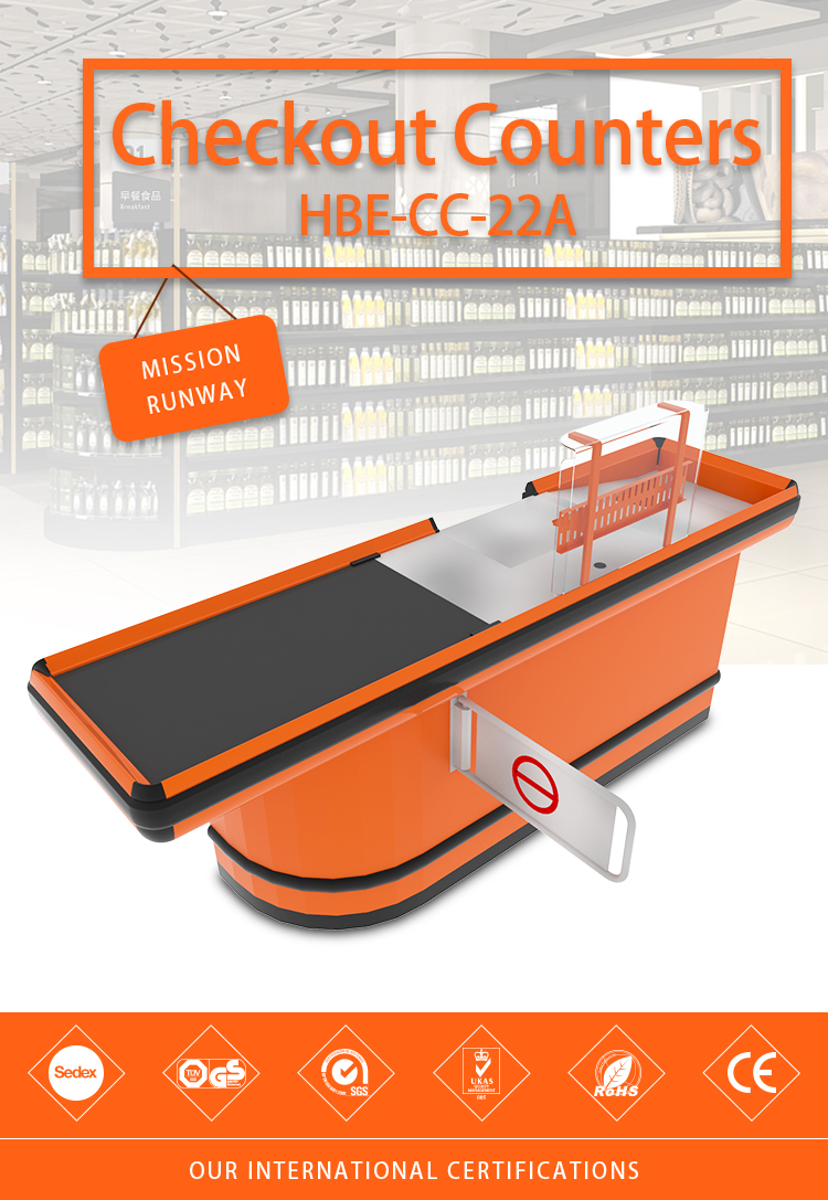 Checkout Counter with Conveyor Belt No Extra Platform - Buy Checkout ...