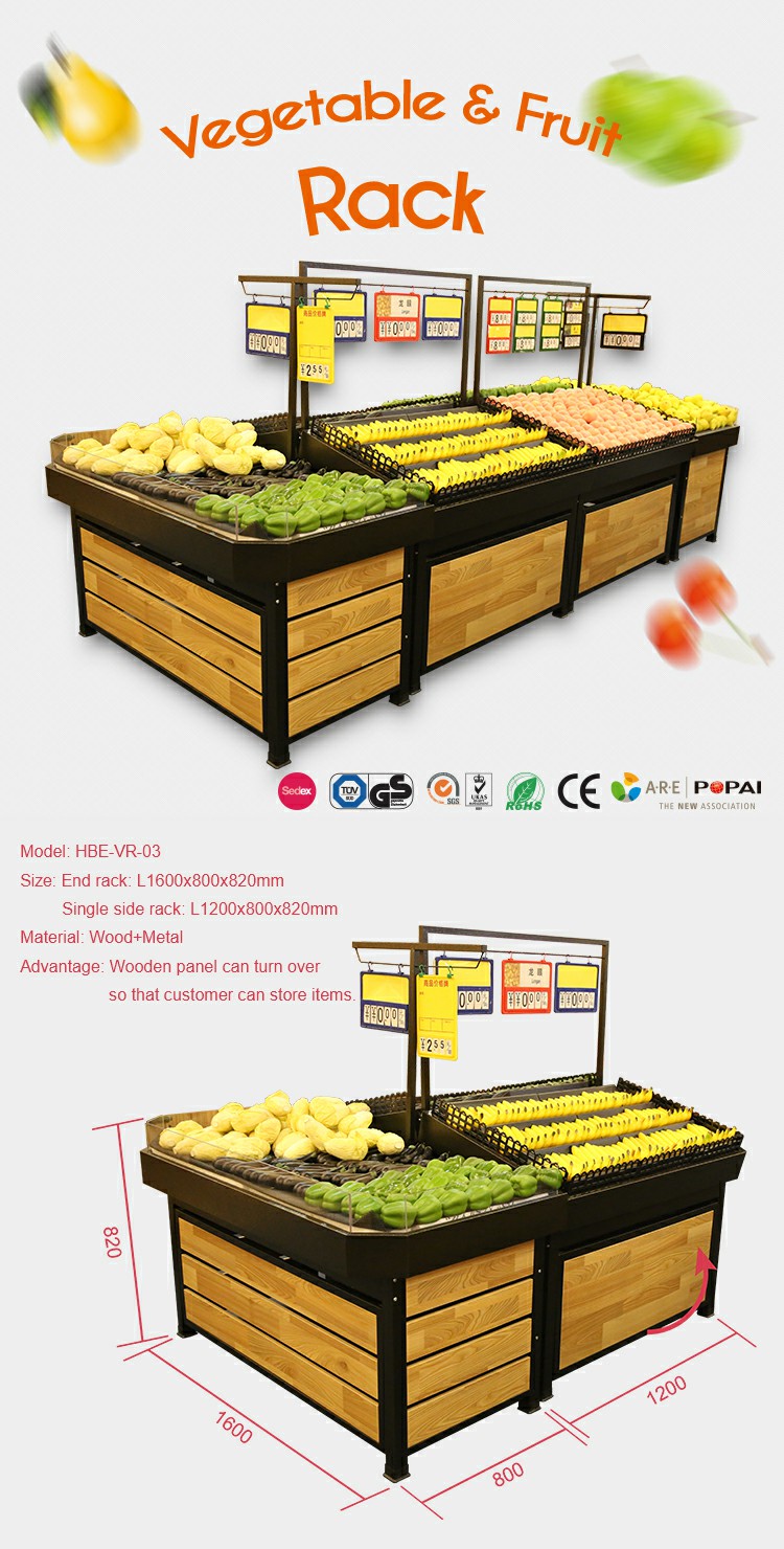 Vegetable And Fruit Display Rack for Supermarket - Buy Vegetable And ...