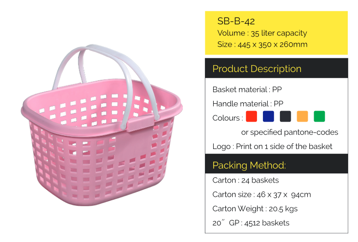 35L Double Handle Shopping Basket B-42 - Buy 35L Double Handle Shopping ...