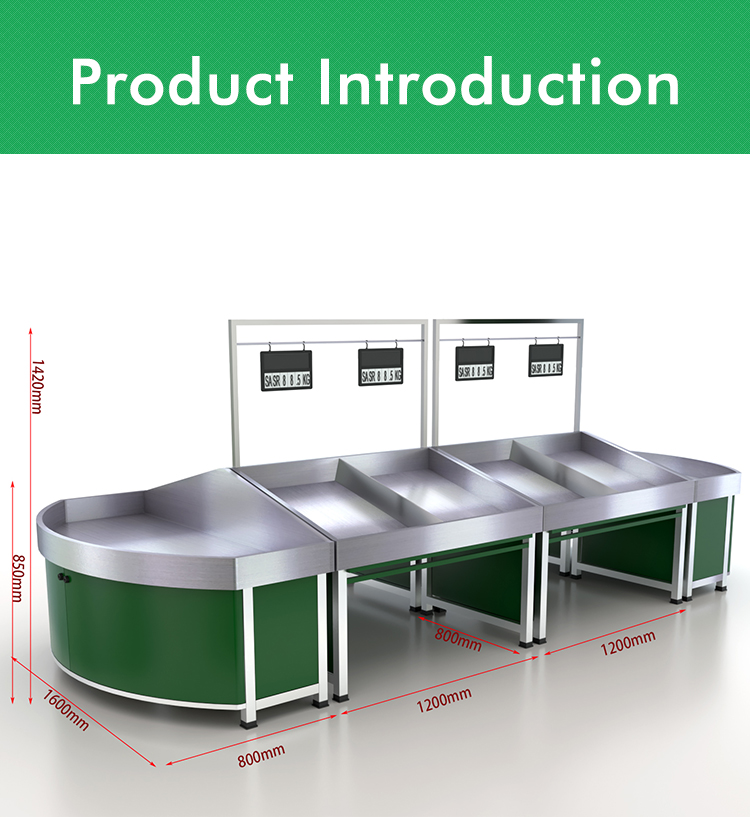 Stainless Steel Vegetable Rack for Supermarket