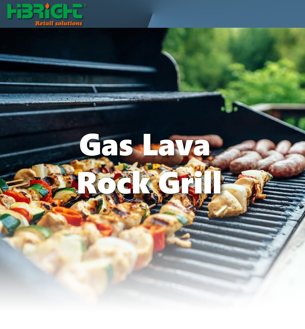 Commercial Counter Top Gas Lava Rock Grill