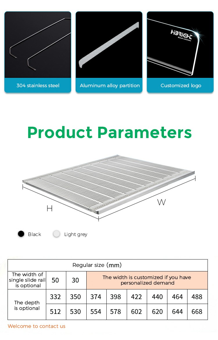 Aluminum Gravity Feed Shelf Roller Pusher System