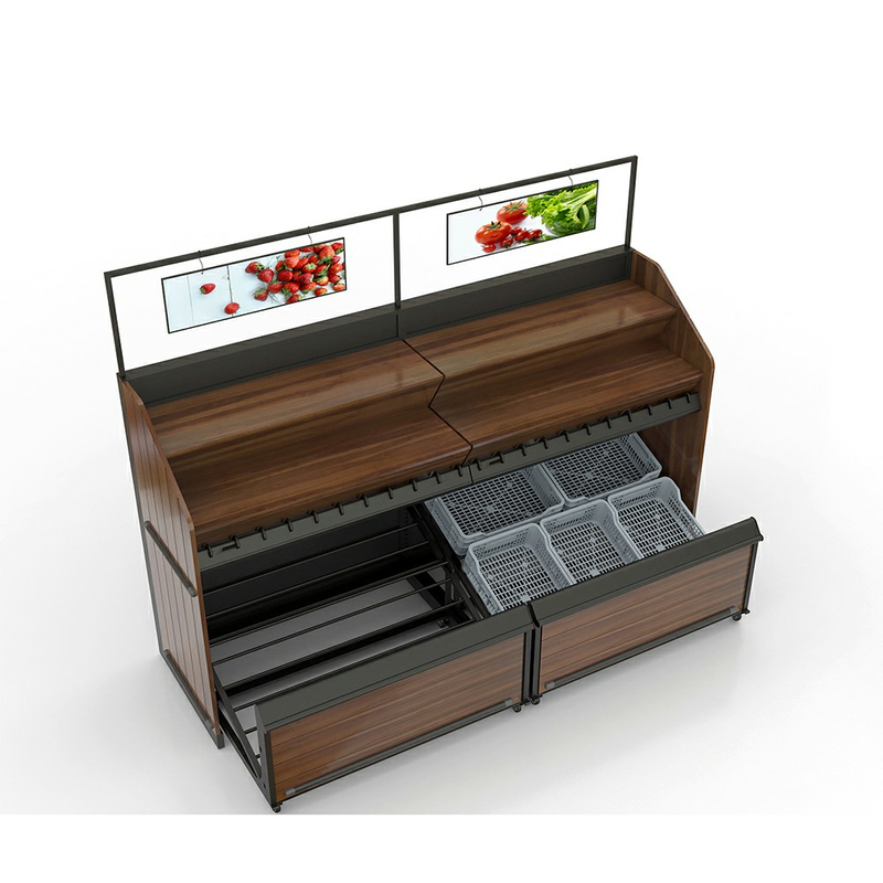 Fruit And Vegetable Display Wall Unit with Drawer Storage Space - Buy ...